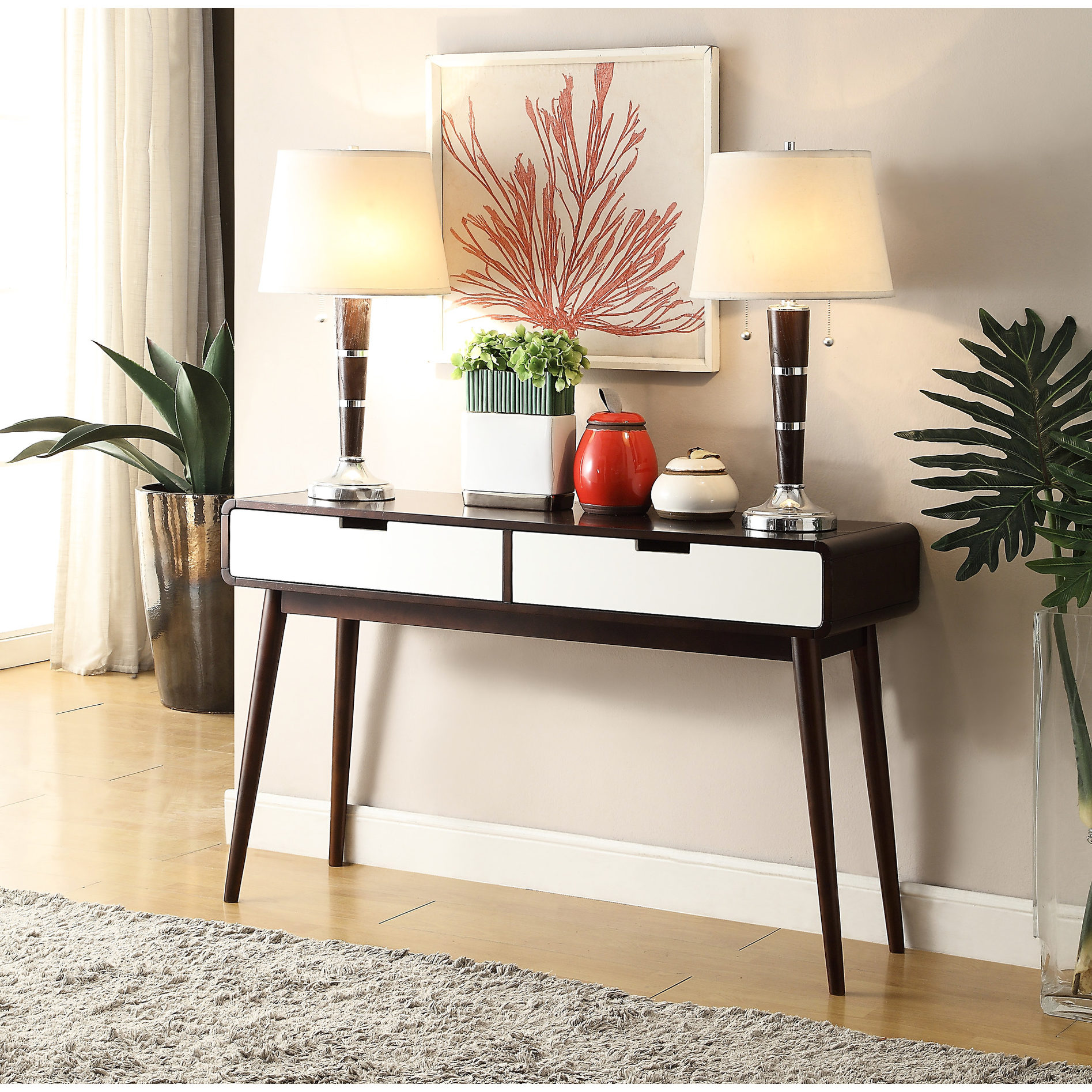 Synthetic Wood Sofa Table with Elegant Design for Living Room Decor ...
