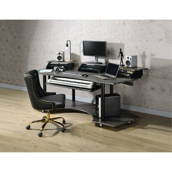 Synthetic Wood Studio Desk+Dedicated Keyboard Placement"-"Keyboard ...