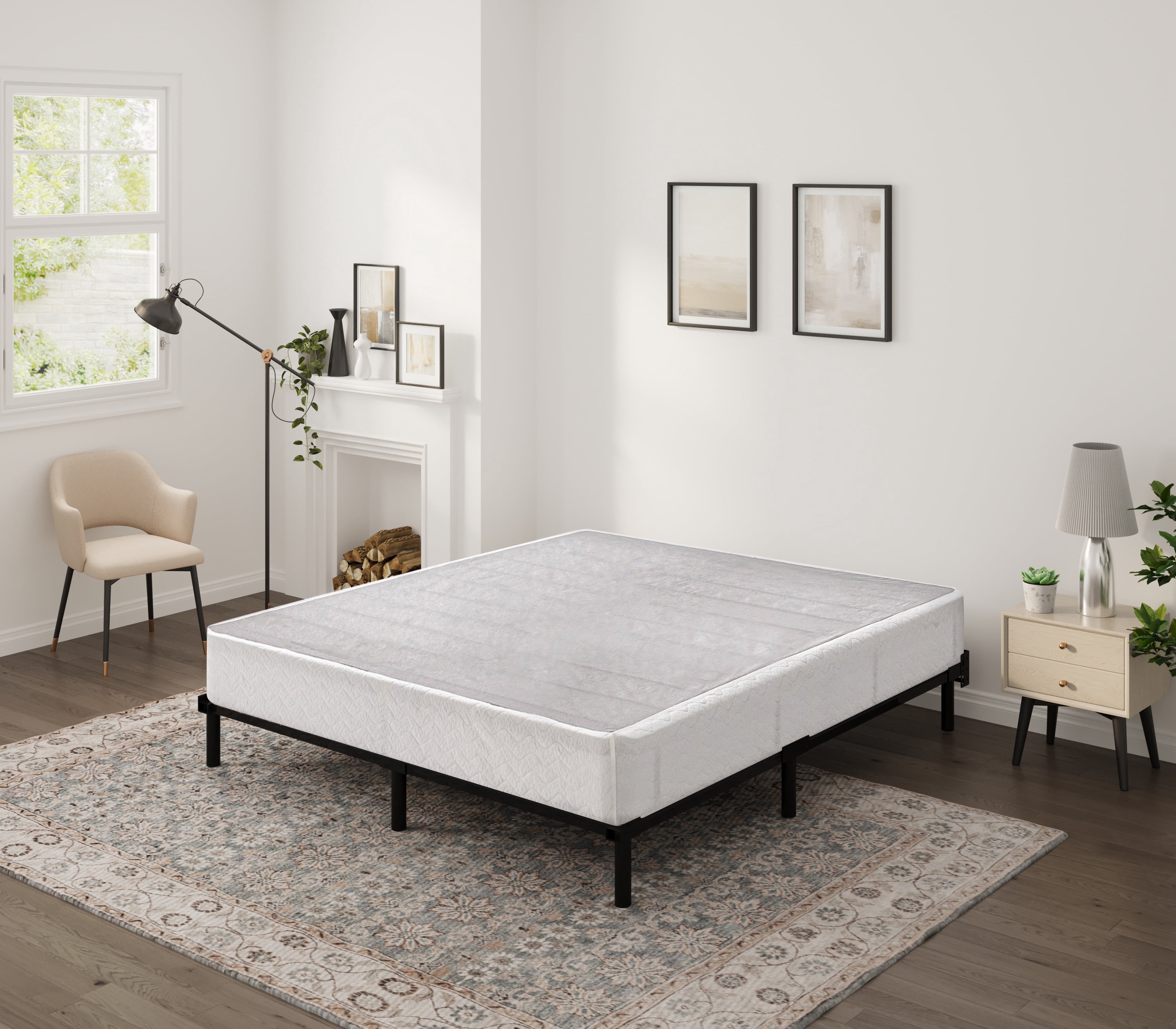 SynthoSpace 9" Twin XL Box Spring, Metal Mattress Foundation, Fabric ...