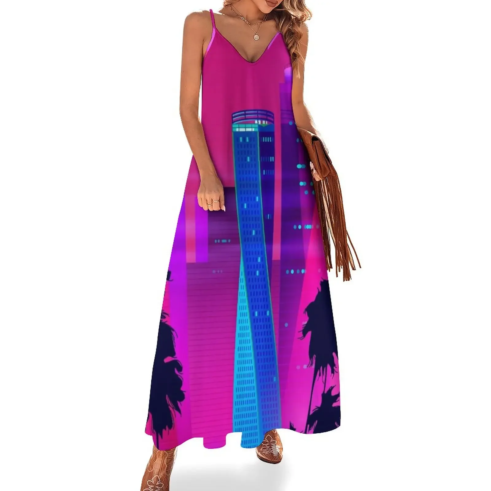 Synthwave Neon City: Miami Vice Sleeveless Dress summer outfits for ...
