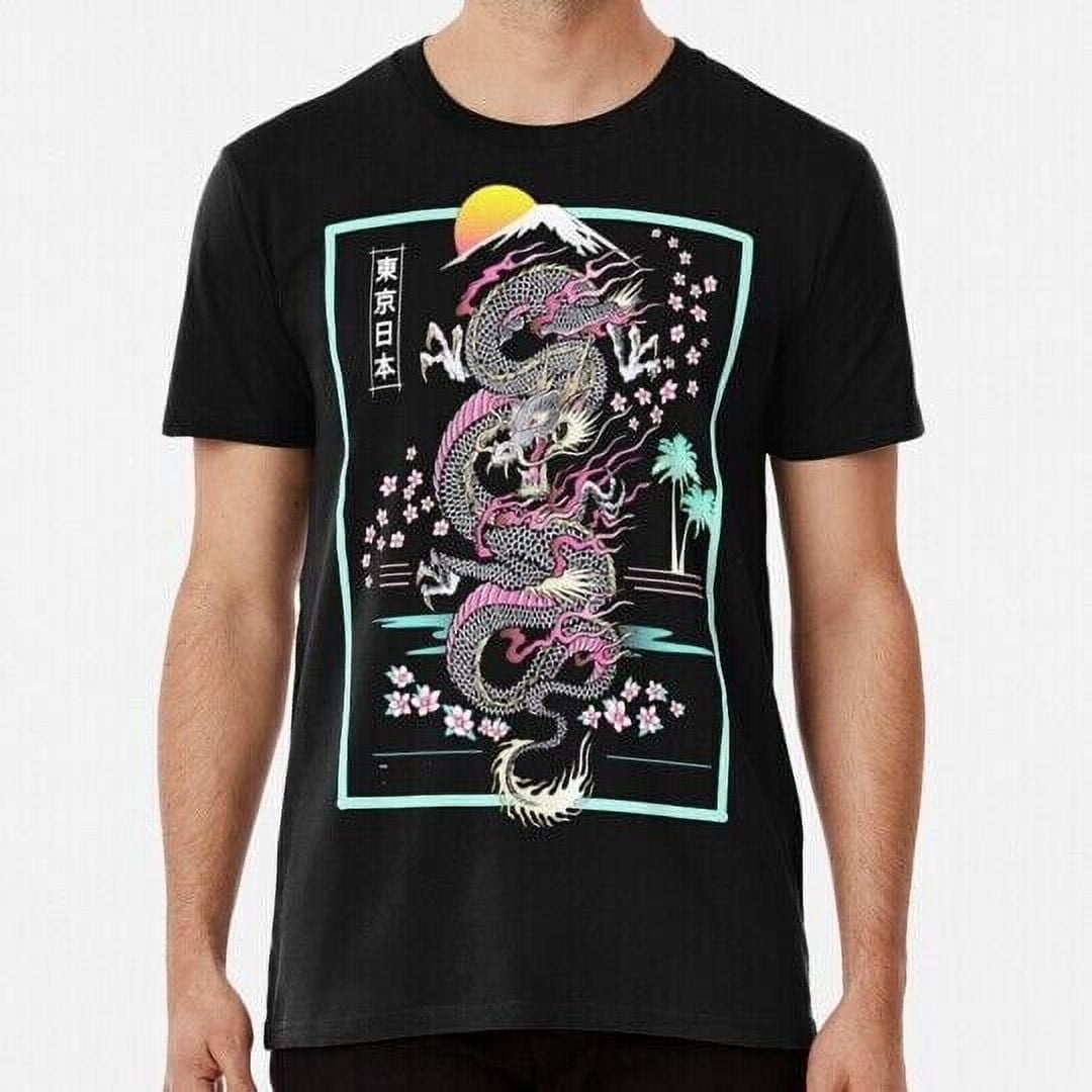 Synthwave Retrowave Japanese Dragon S to 5XL Made in the USA T-Shirt ...