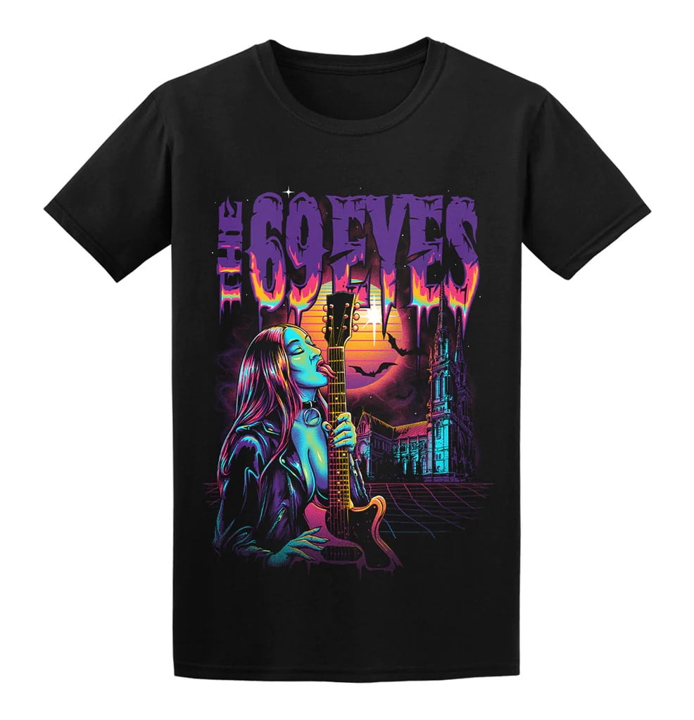 Synthwave Vamp Girl The 69 Eyes Band Shirt Classic Black Unisex S-5XL - Walmart.com
