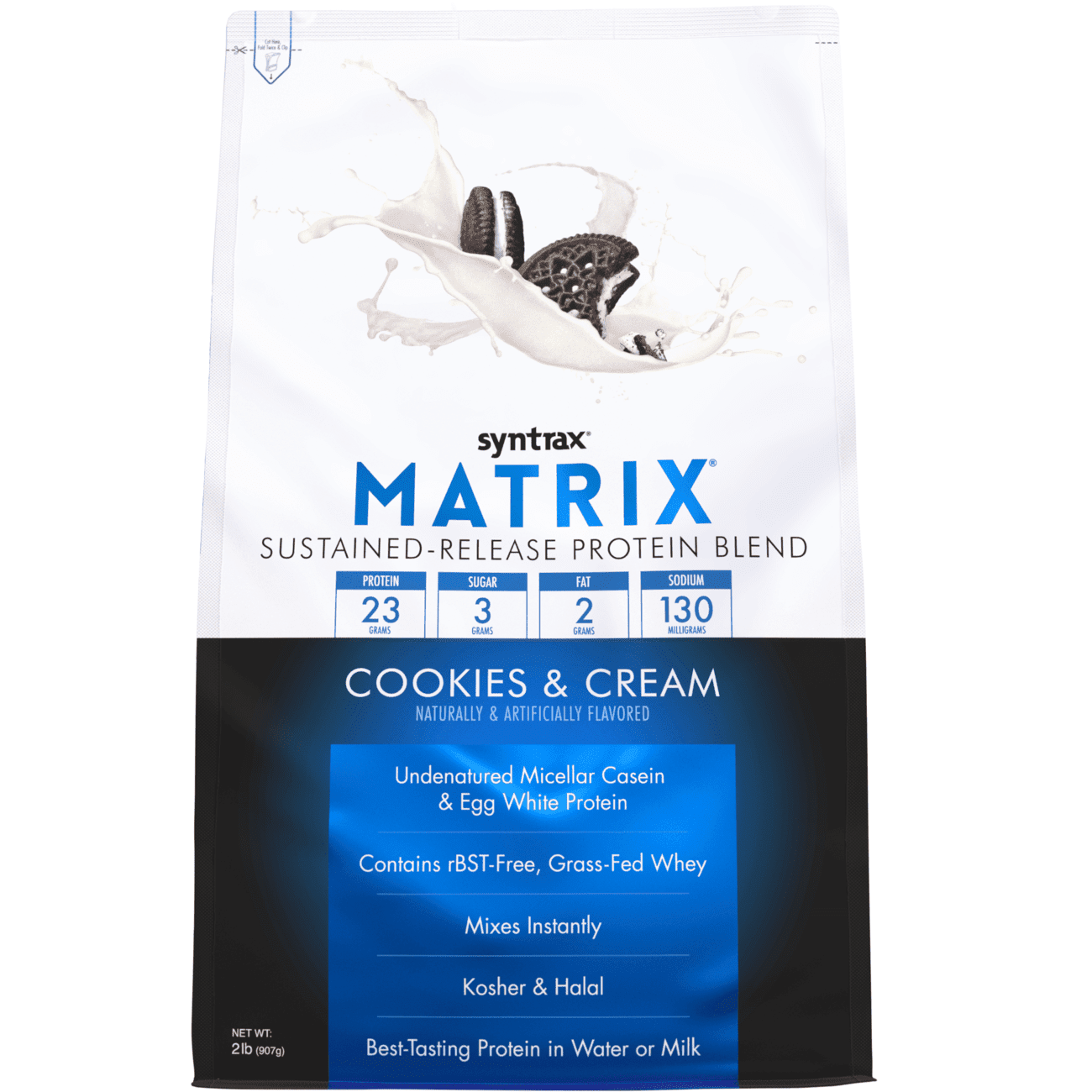 Syntrax Matrix Sustained Release Protein Powder 2LB Bag - Cookies ...