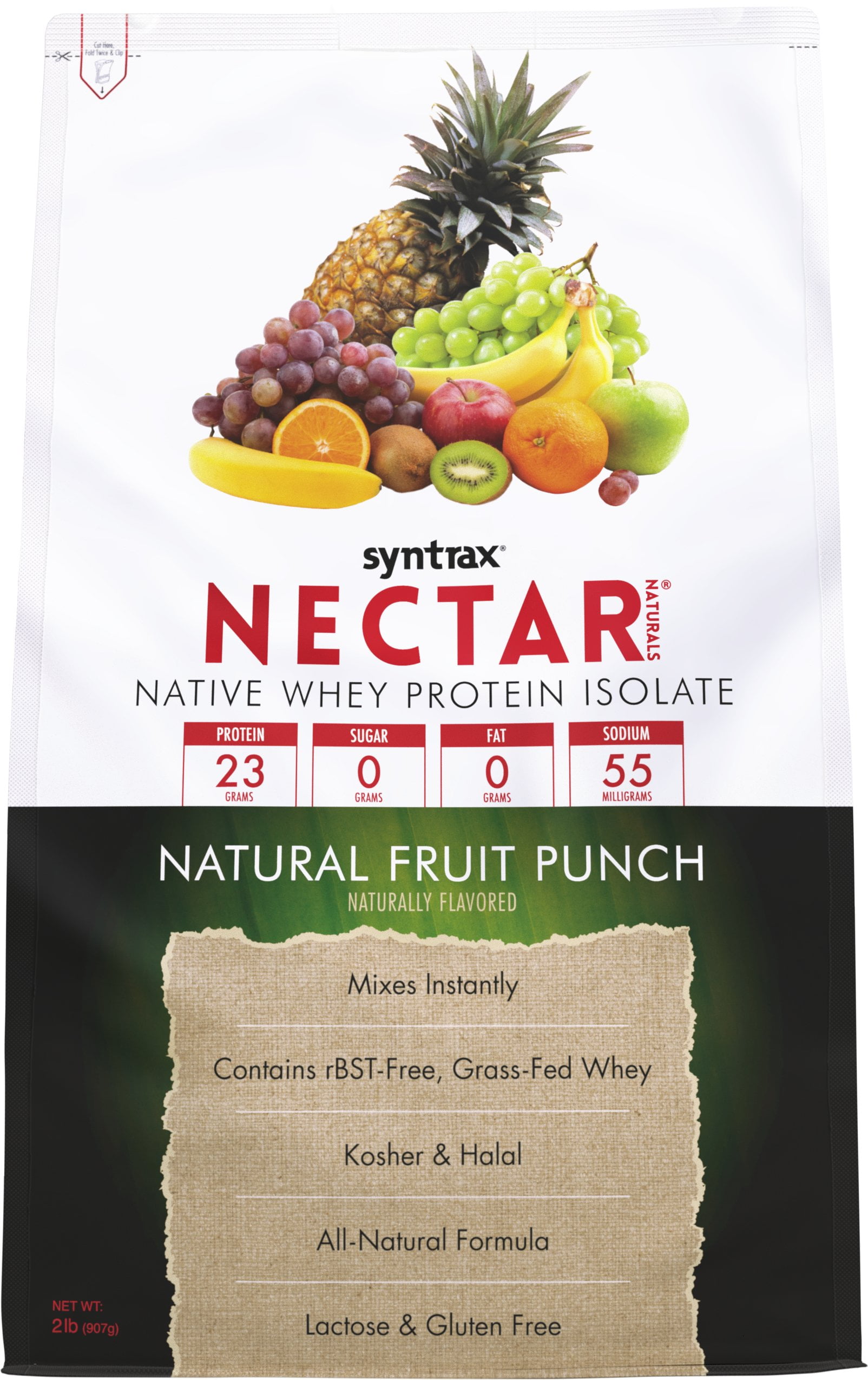 Syntrax Nectar Native Whey Protein Isolate Powder - Natural Fruit Punch ...