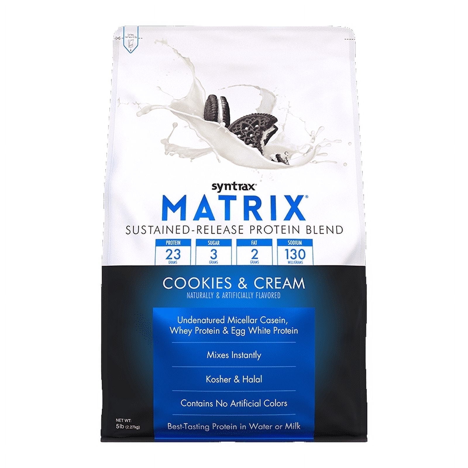 Syntrax Matrix, Cookies & Cream, 5 lbs - Powerful Sustained-Release ...