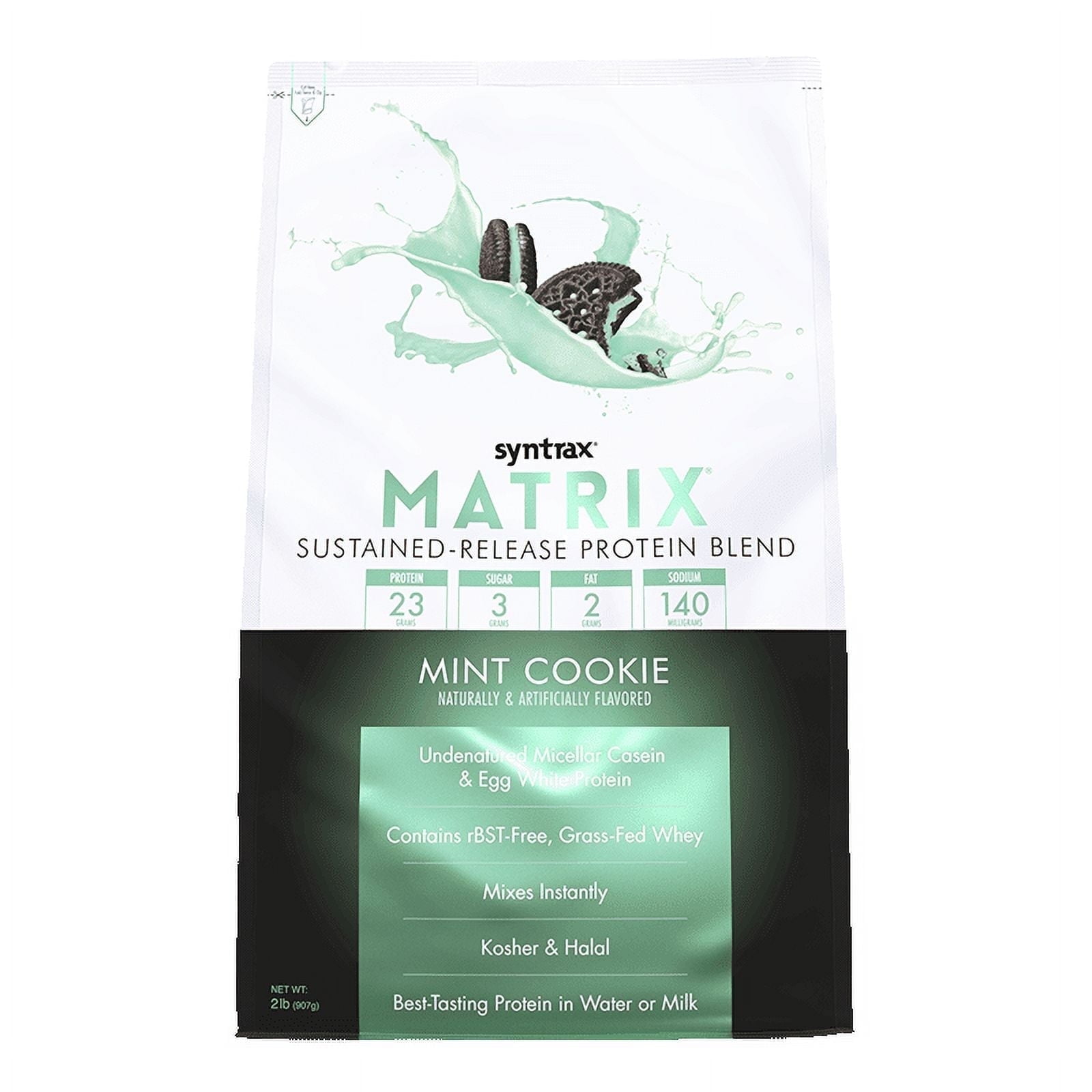 Syntrax Nutrition Matrix Sustained-Release Protein Blend, Mint Cookie ...