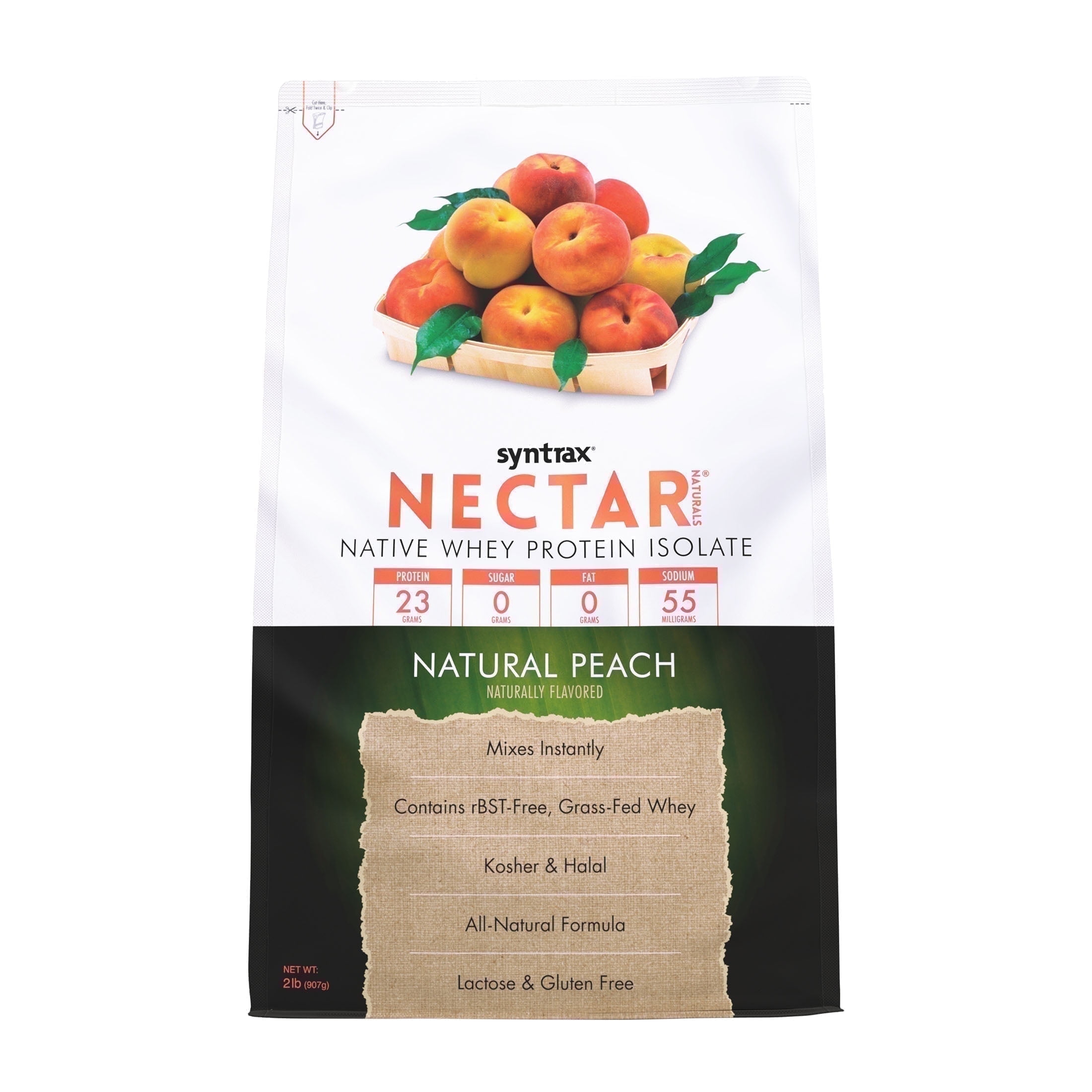 Syntrax Nectar Naturals, Natural Peach, 2 lbs. Native Whey Protein ...
