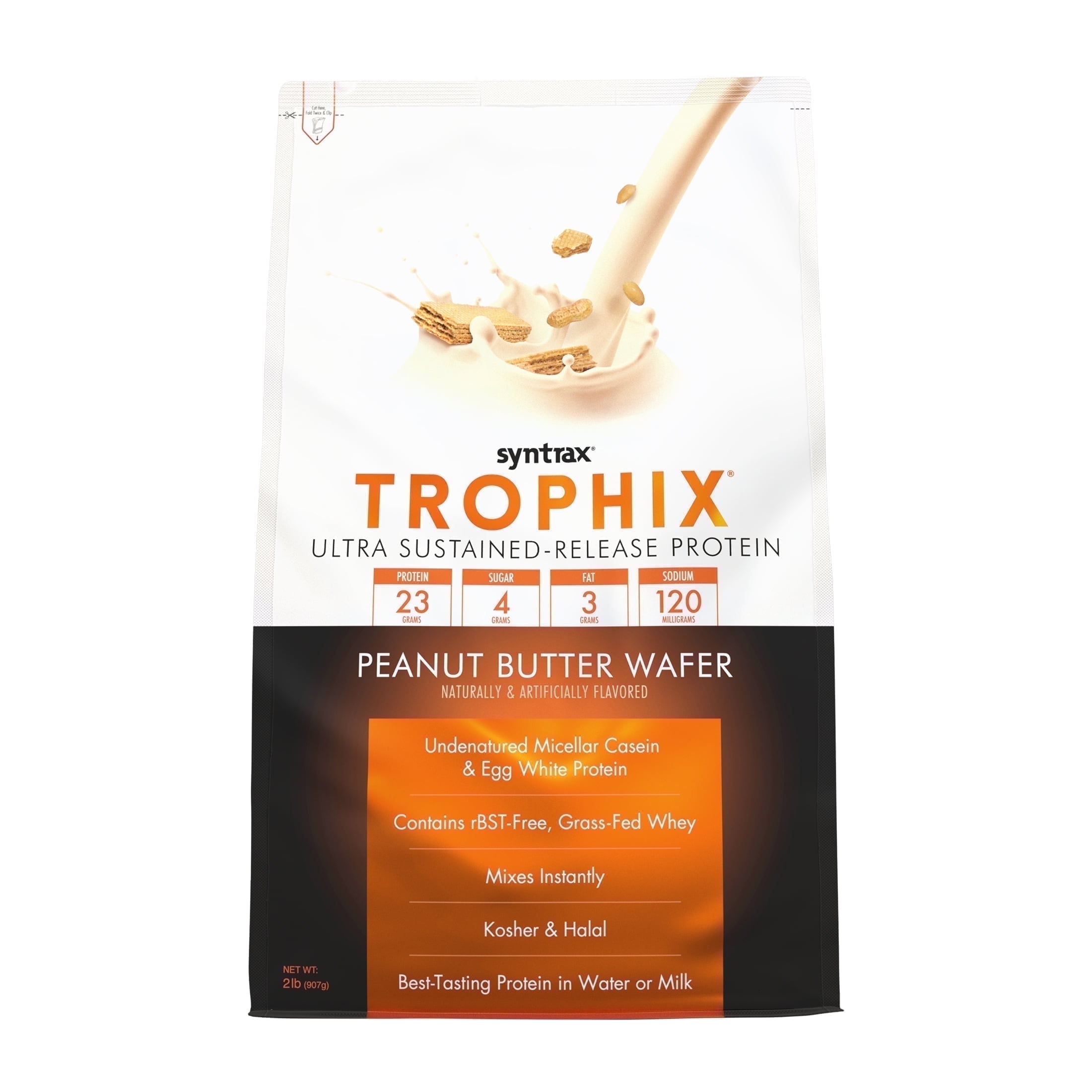 Syntrax Nutrition Trophix, Peanut Butter Wafer 2 lbs. Ultra Sustained ...