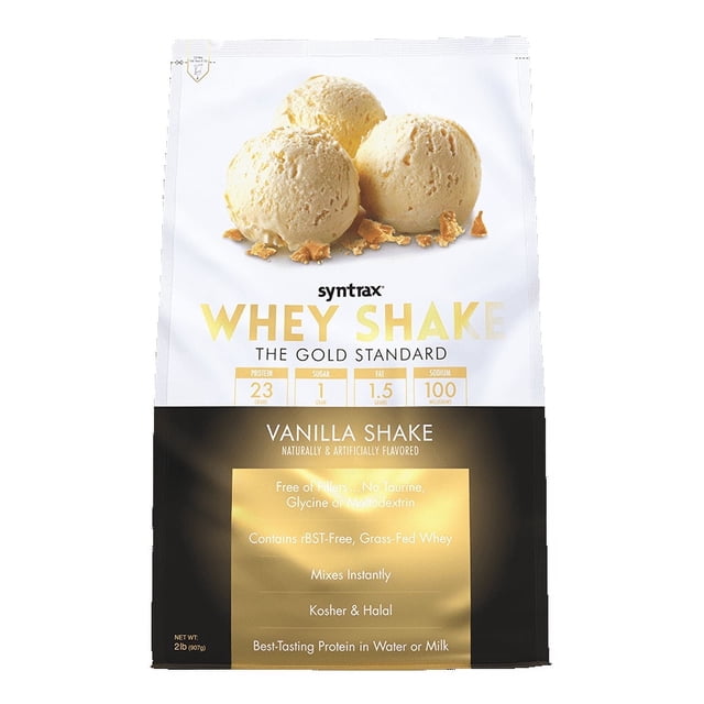 Syntrax Whey Shake, Vanilla Shake, 2 lbs. Cold Filtered, Undenatured ...