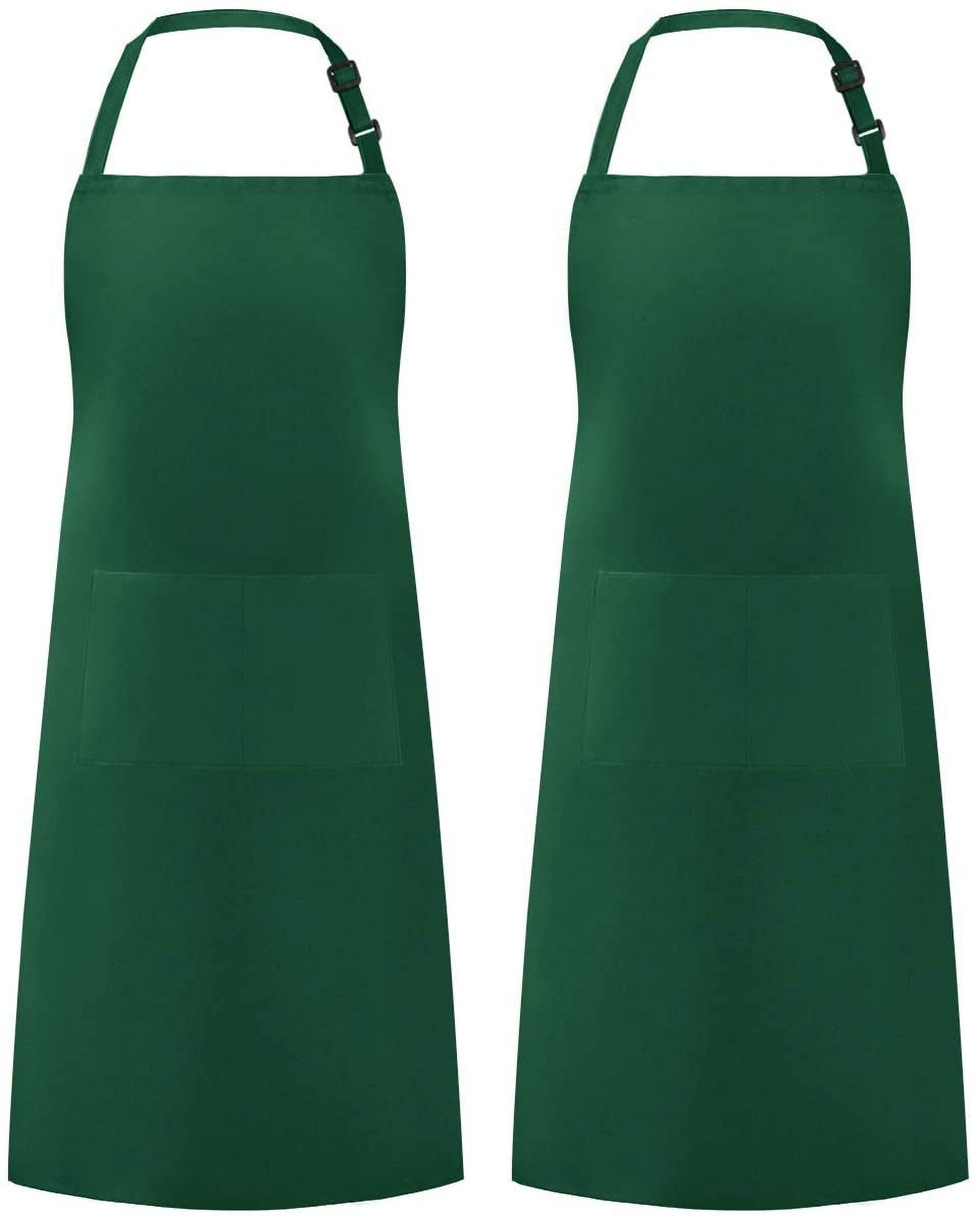 Syntus 2 Pack Adjustable Bib Apron Waterdrop Resistant with 2 Pockets ...