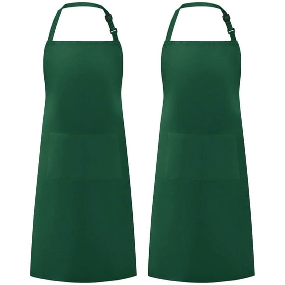 Syntus 2 Pack Adjustable Bib Apron with 2 Pockets, Waterdrop Resistant ...