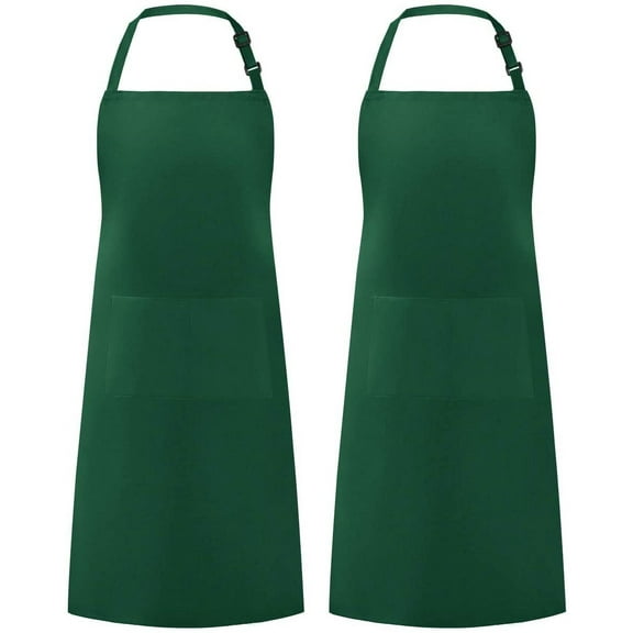 2 Pack Adjustable Bib Apron, Resistant Aprons with 2 Pockets Cooking ...