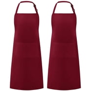 DALIX Commercial Kitchen Apron, Black, 3 Pockets, Adjustable Waist Tie ...