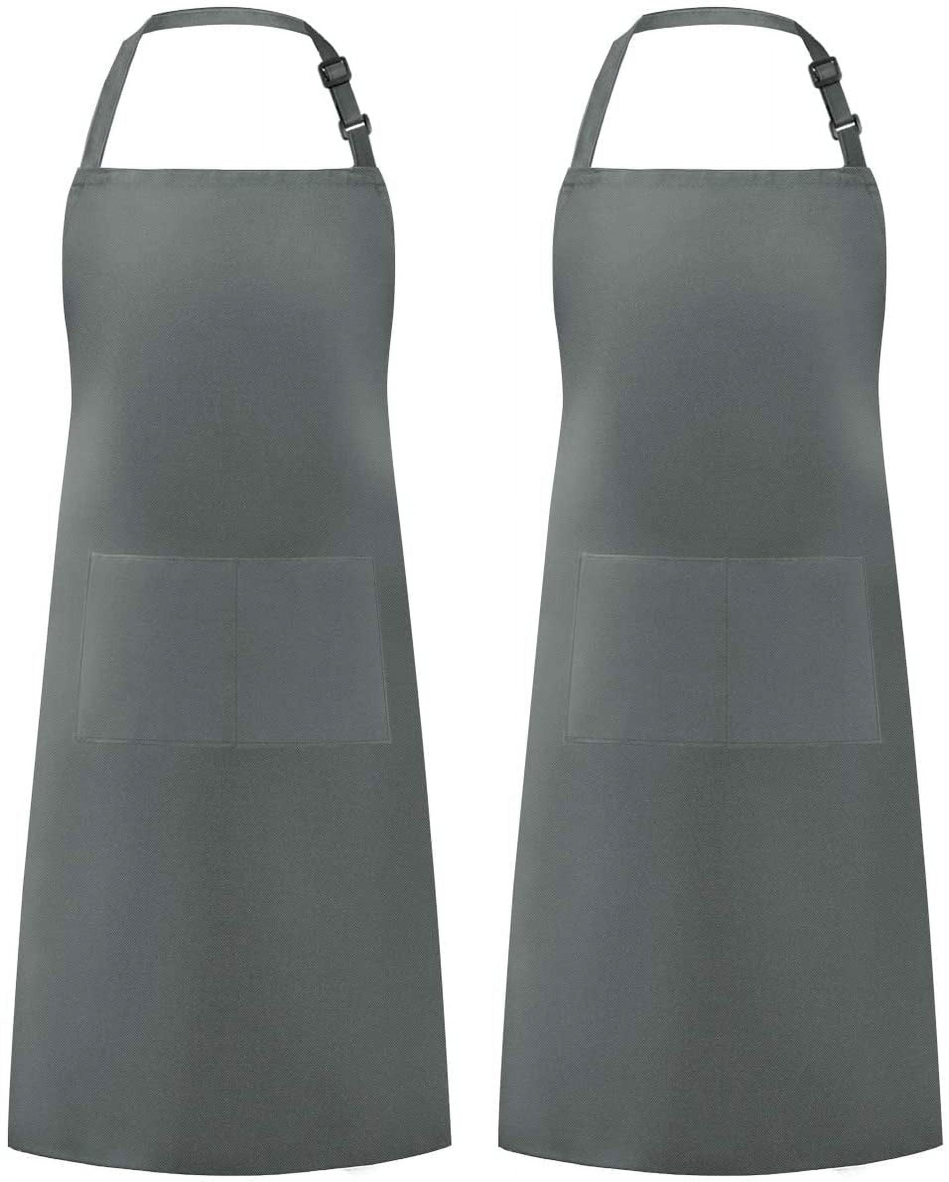 Syntus 2 Pack Adjustable Bib Apron Waterdrop Resistant with 2 Pockets ...