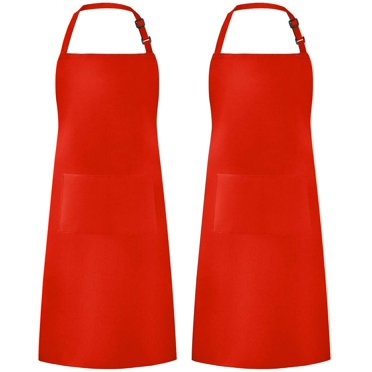 Taihexin 3-Pack Full Kitchen Aprons with Pockets, Cotton-Polyester ...