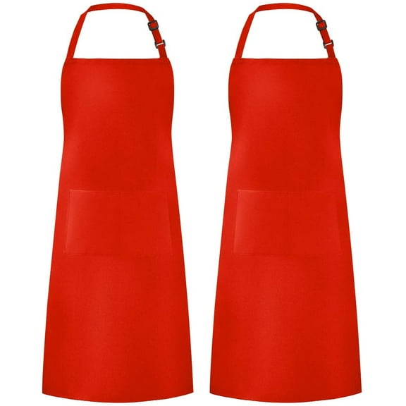 2 Pack Kitchen Aprons, Apron for Cooking with 2 Pockets, Unisex ...