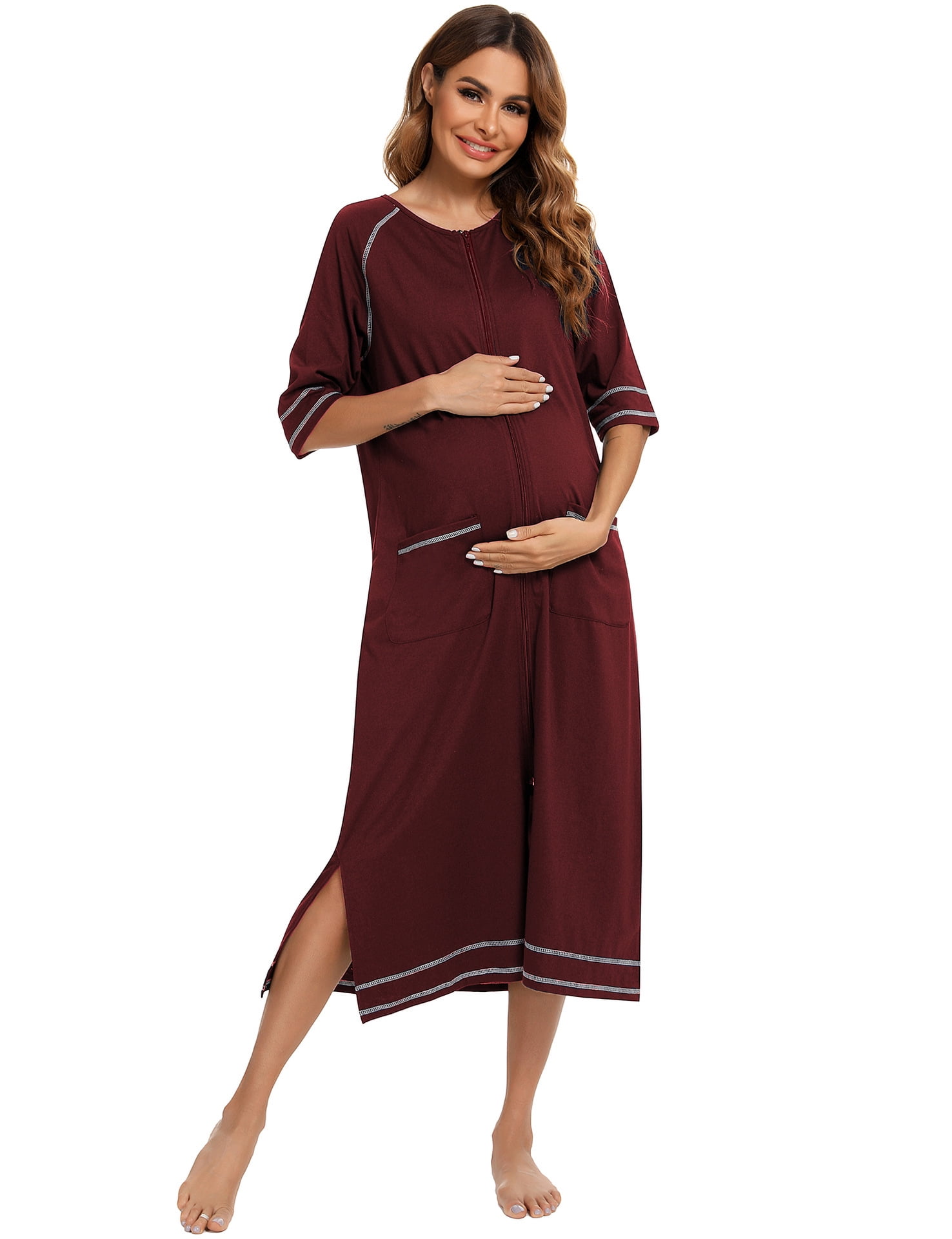 Syphoria Womens Zipper Front Robe – Lightweight Cotton Summer ...