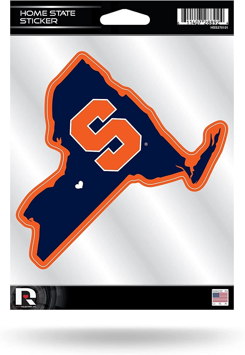 Syracuse University Orange 5 Inch Sticker Decal, Home State Design ...