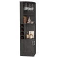 TUHOME Syrah Corner Bar Cabinet with Liquor Storage, Eight Bottle ...
