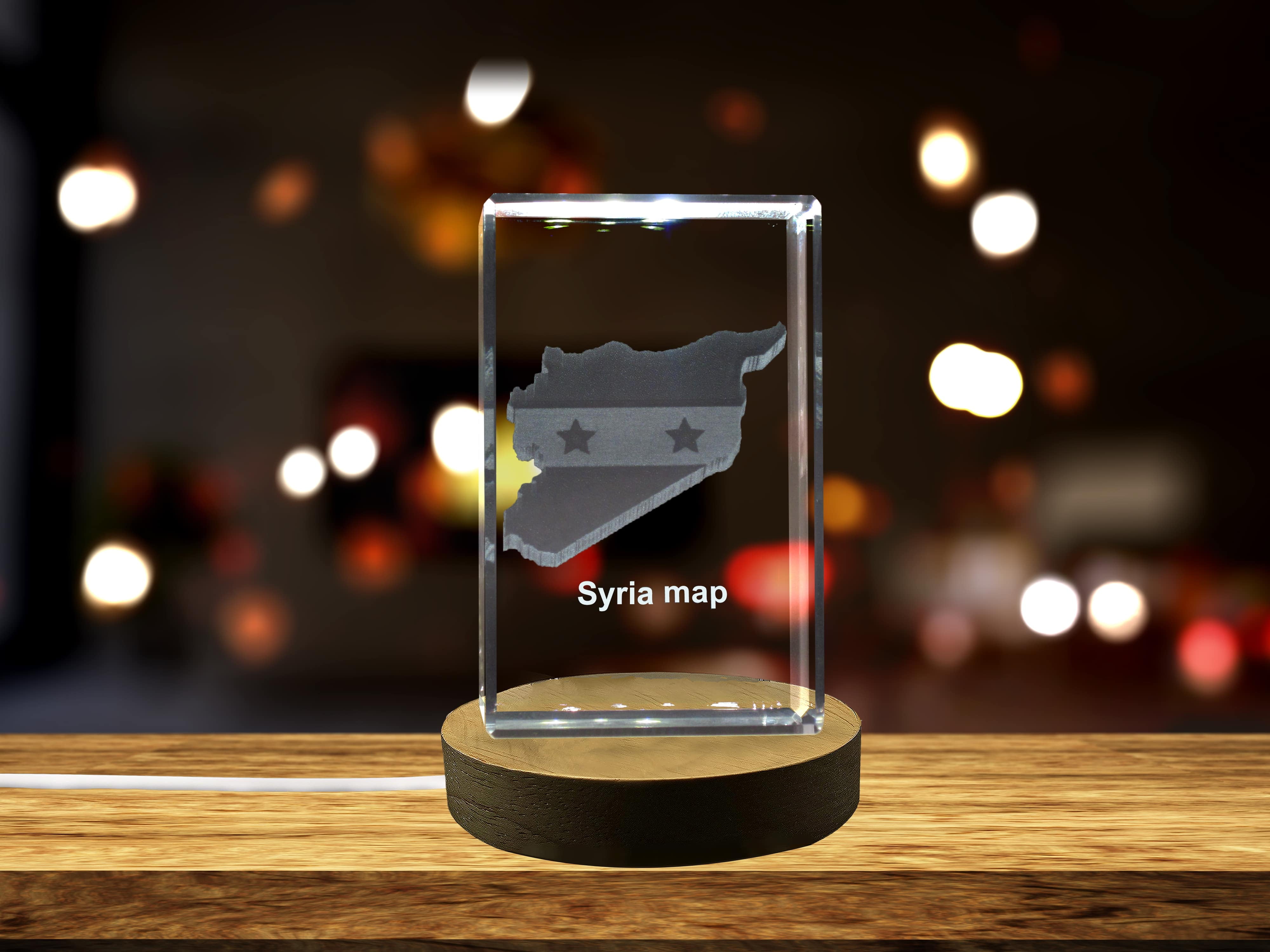 Syria 3D Engraved Crystal 3D Engraved Crystal Keepsake/Gift/Decor ...