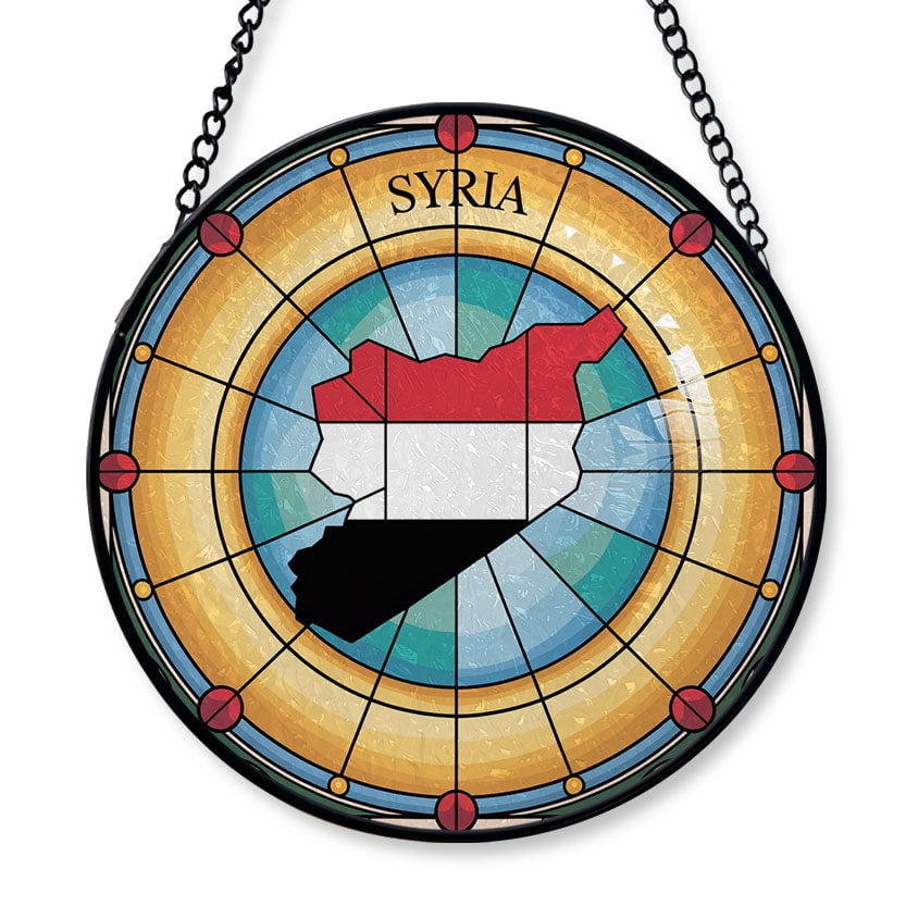 Syria Travel Decor Suncatcher Stained Glass Window Hanging, Gift for ...