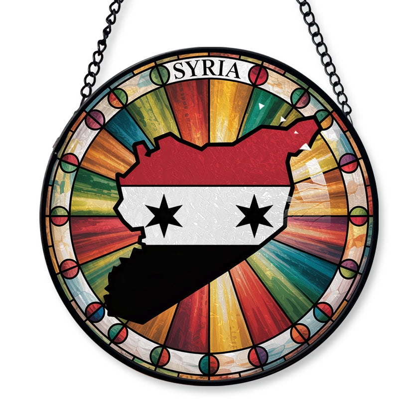 Syria Travel Decor Suncatcher Stained Glass Window Hanging, Gift for ...