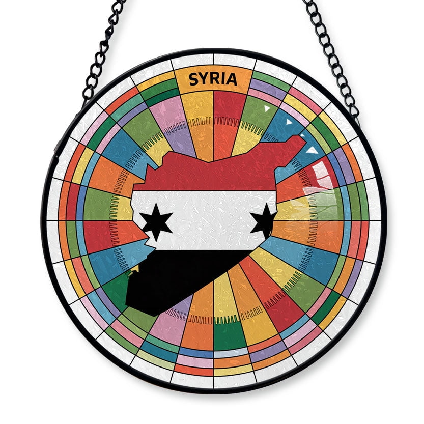 Syria Travel Decor Suncatcher Stained Glass Window Hanging, Gift for ...