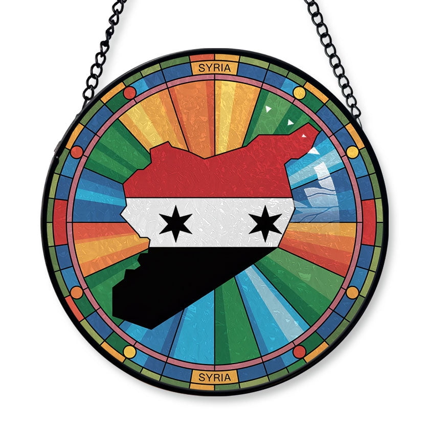 Syria Travel Decor Suncatcher Stained Glass Window Hanging, Gift for Traveller, Collection of ...