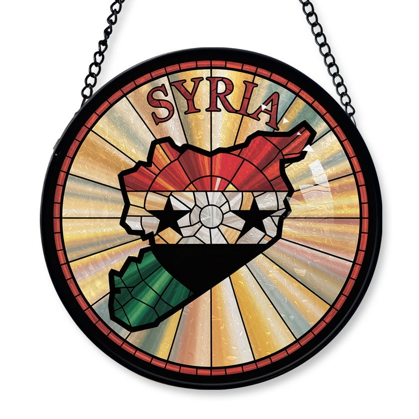 Syria Travel Decor Suncatcher Stained Glass Window Hanging, Gift for Traveller, Collection of ...