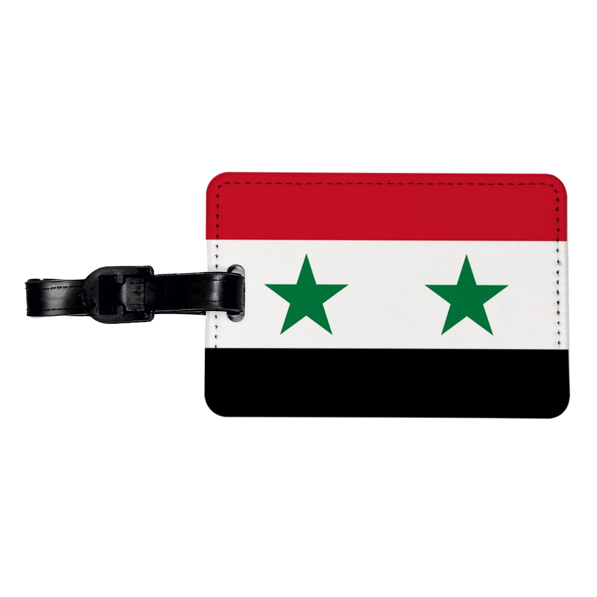 Syrian Arab Republic Country Flag Faux Leather Travel Luggage Tag ...