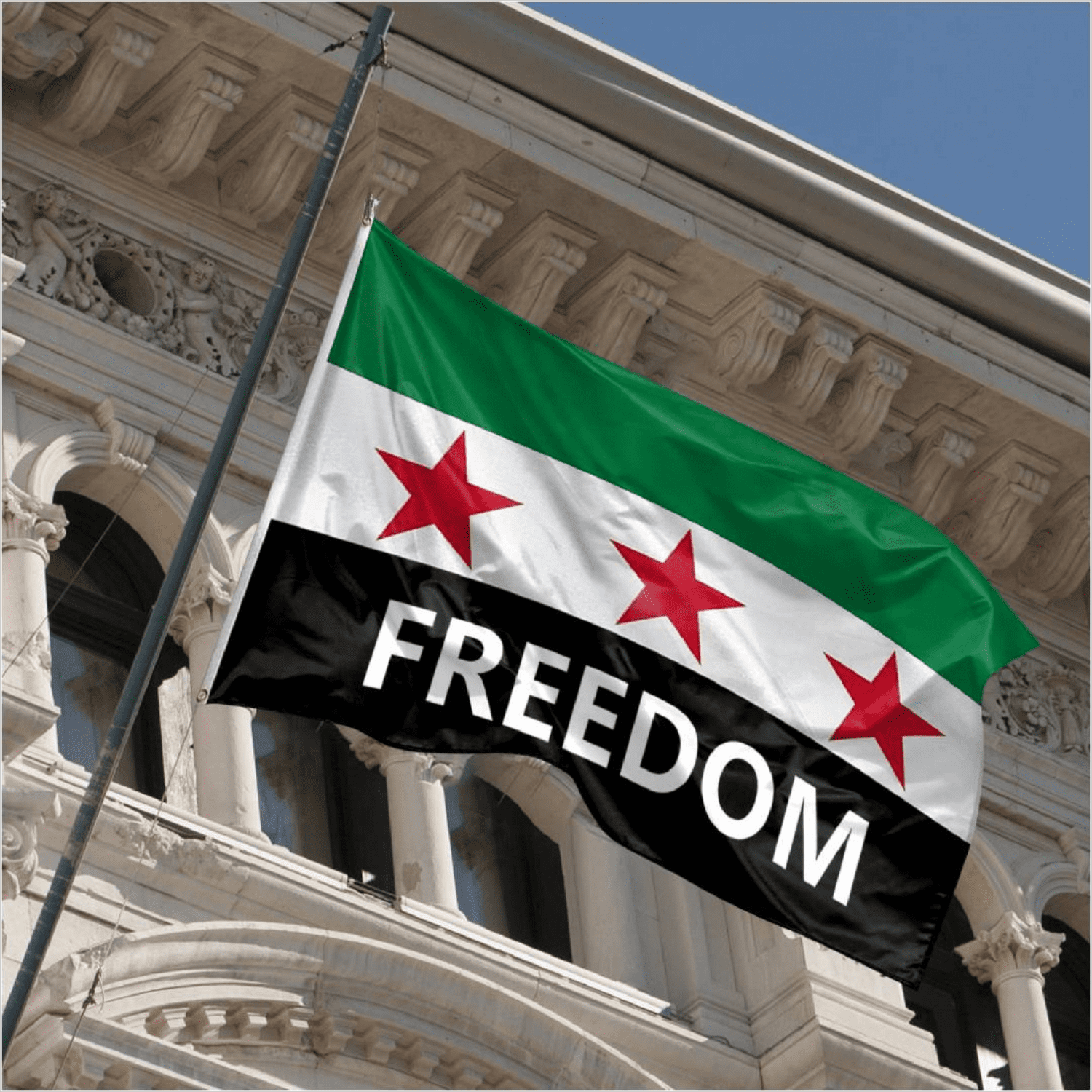 Syrian Republic Flag 4x6ft Syria Freedom Flag 3 Stars Republic ...