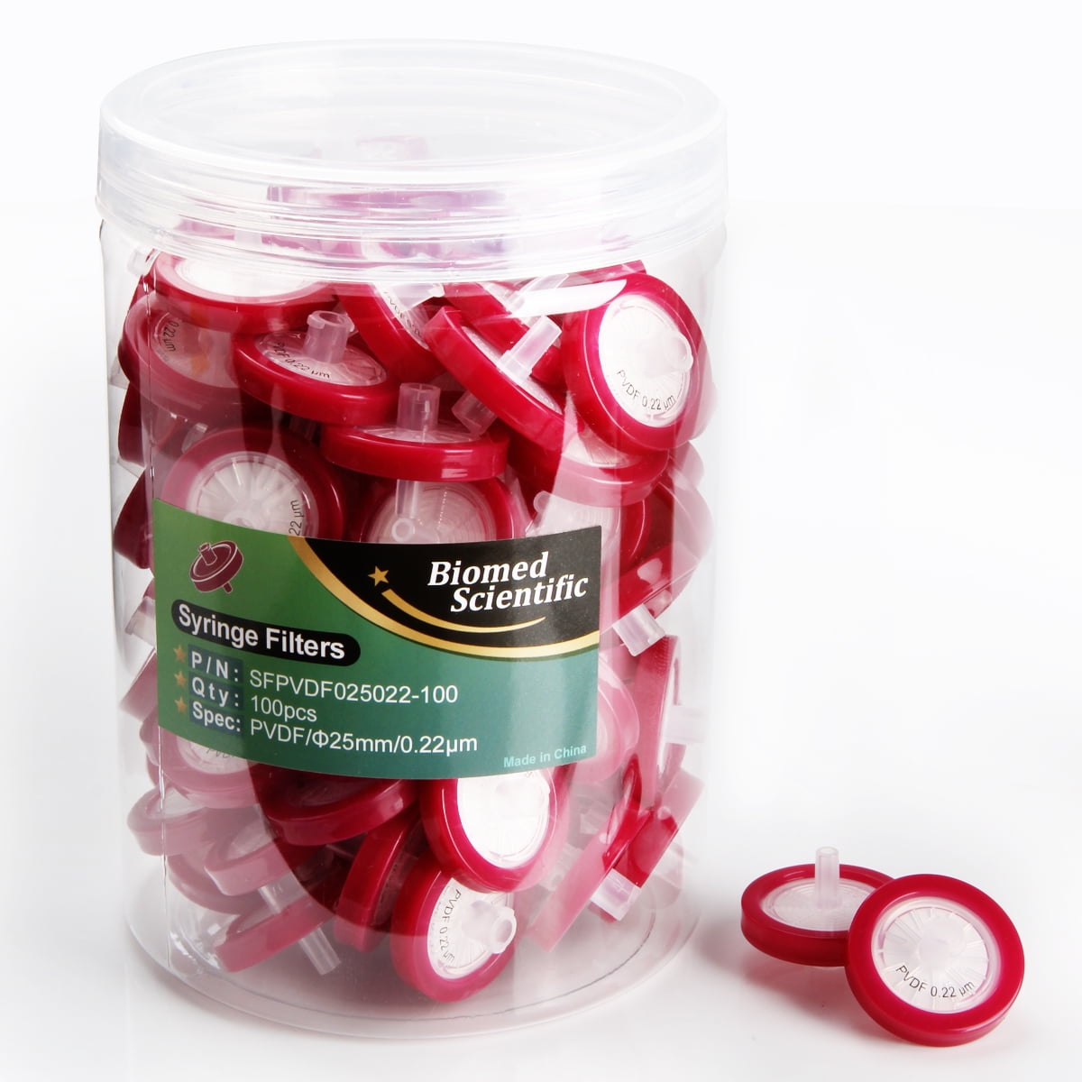 Syringe Filter Hydrophobic PVDF Membrane 100PCS 25mm Disc Diameter 0 ...