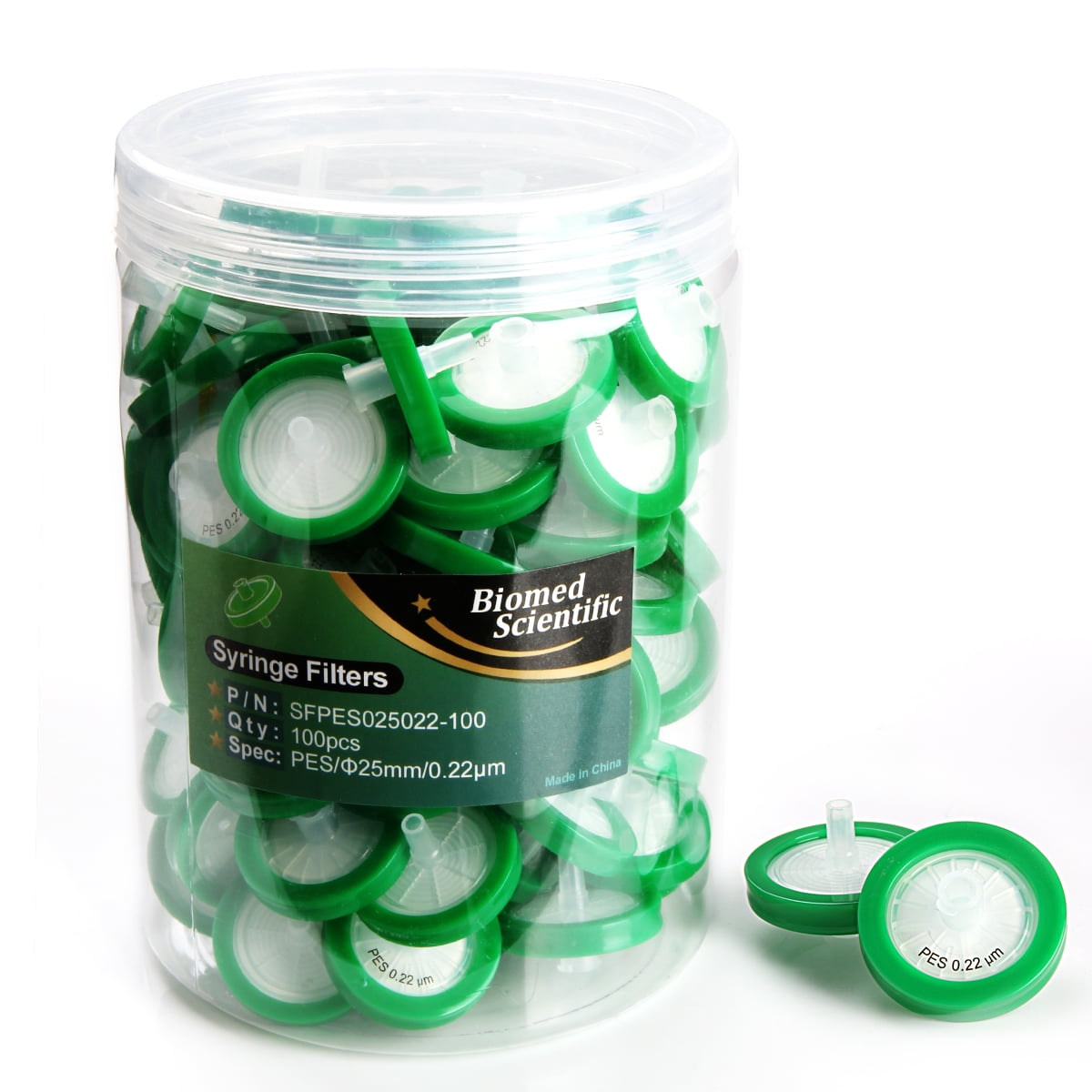 PES Membrane Filter 100PCS 25mm Disc Diameter 0.22μm Pore Size ...