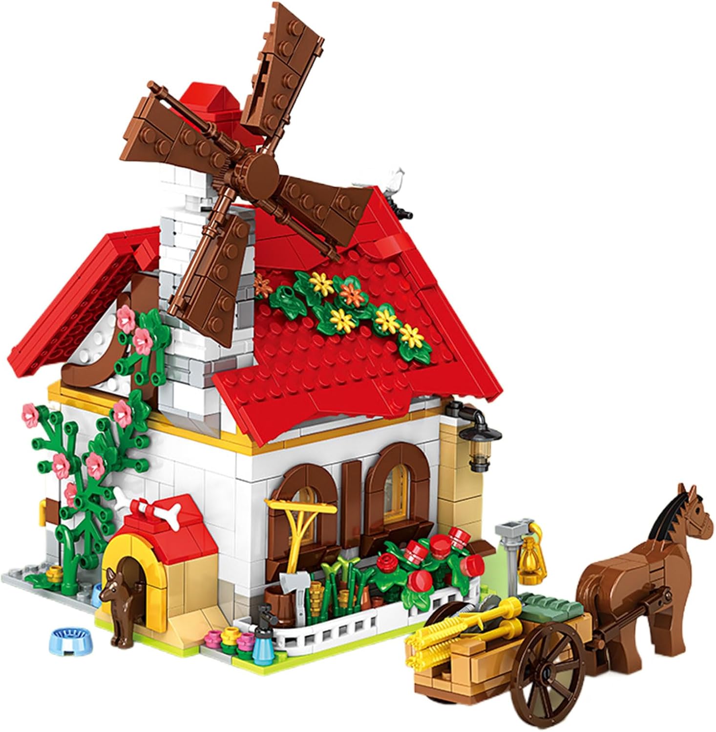 Syrinx Animal Farm Shop Building Kit - Compatible with Lego Farm Set ...