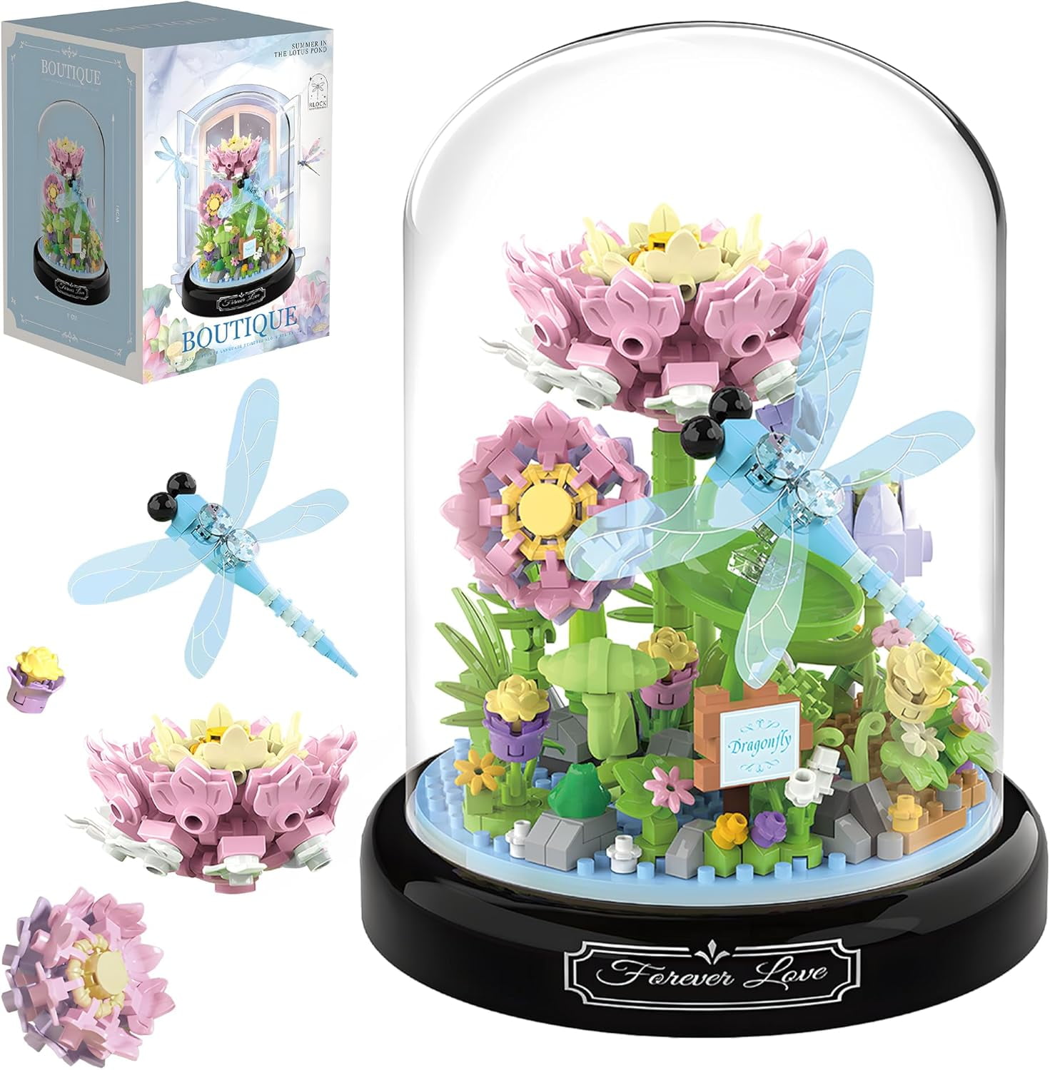 SYRINX Flower Bouquet Building Blocks, 582 PCS Mini Botanical Set with ...