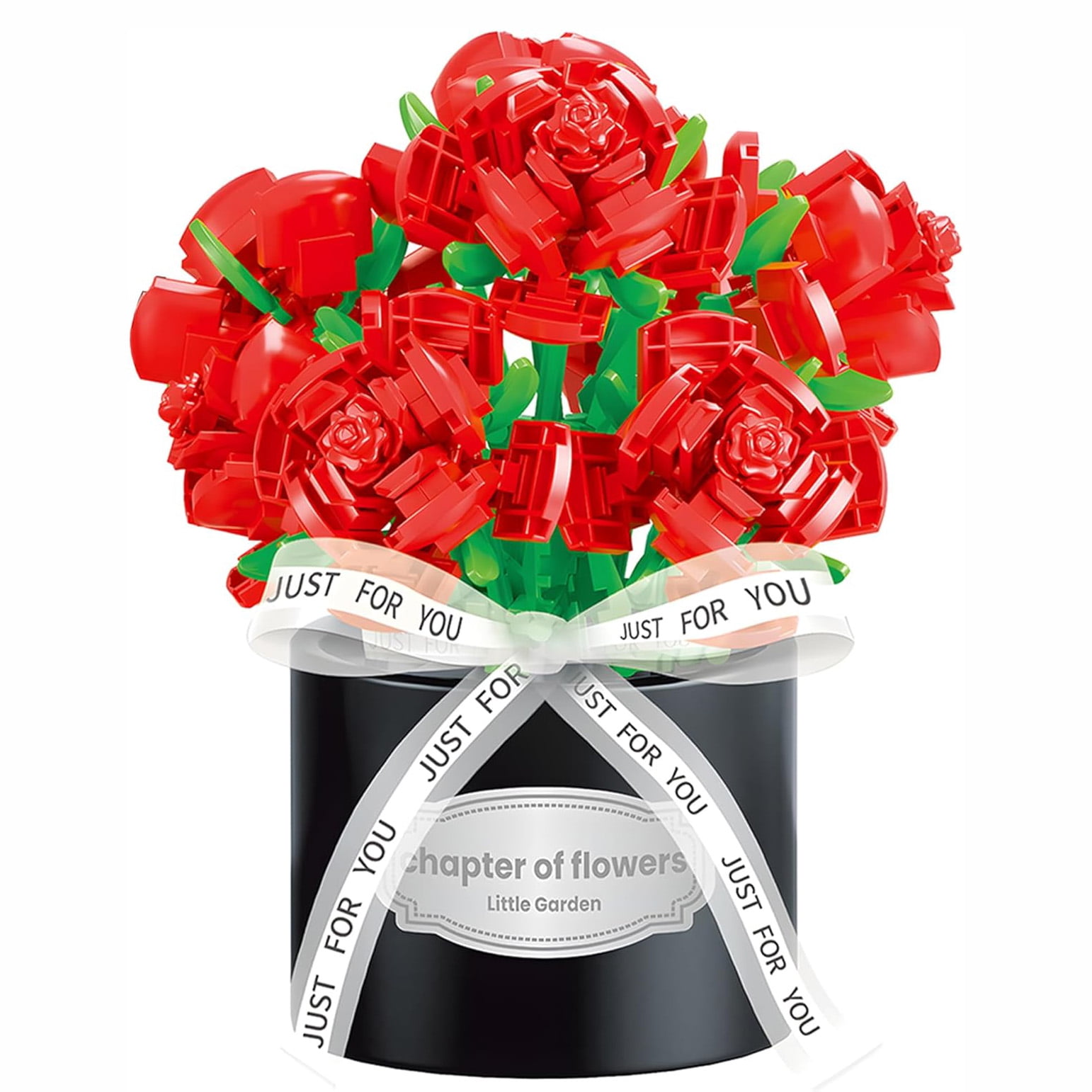 Syrinx Flower Rose Bouquet Building Block Set, Red Rose for Girls ...