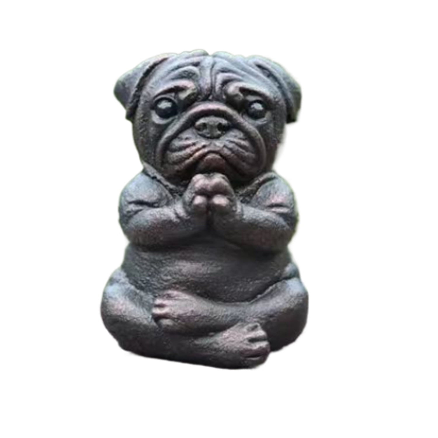 Syrinx Garden Meditating Pug Statue - Large Size, Meditation Sitting ...