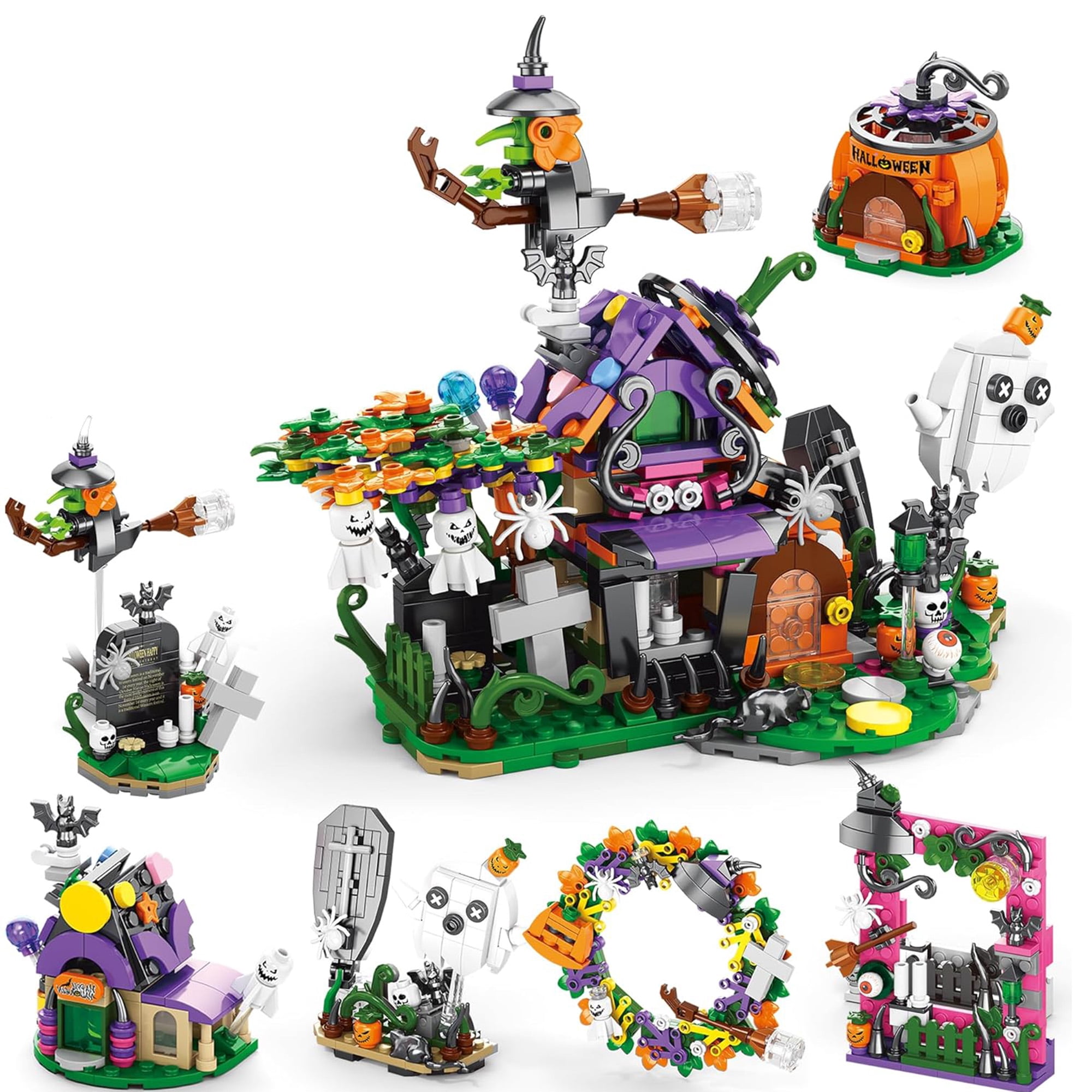 Syrinx Halloween Haunted House Village Building Set Ghost Pumpkin for ...