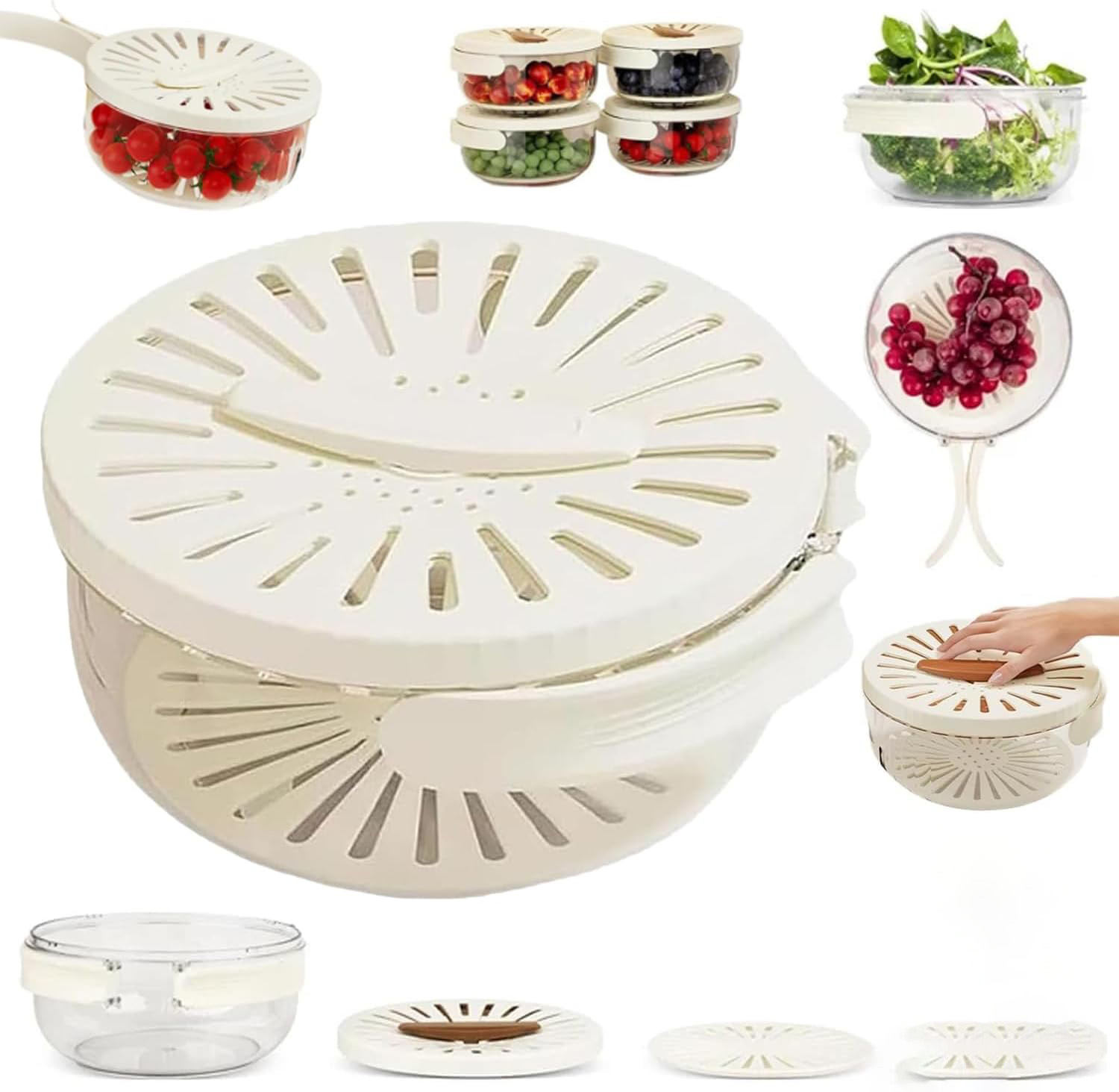 Syrinx Kitchen 2 In 1 Drainer and Strainer, Multi-Function Drain Basket ...