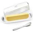 Syrinx Kitchen Butter Dish with Lid and Knife - Transparent Butter ...