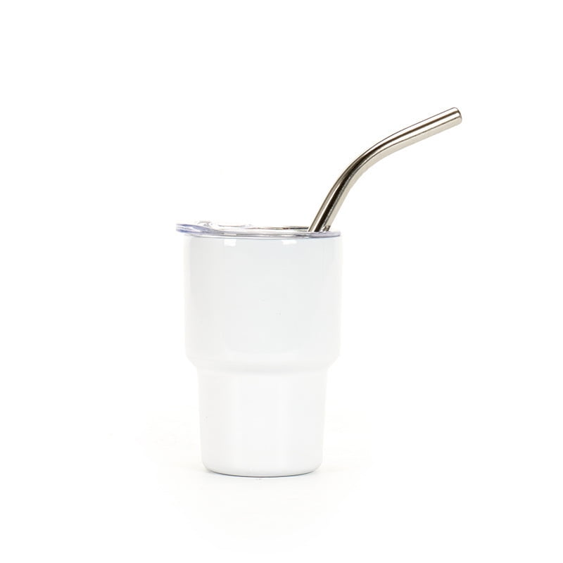 Syrinx Mini Tumbler Shot Glass with Straw - Stainless Steel Portable ...