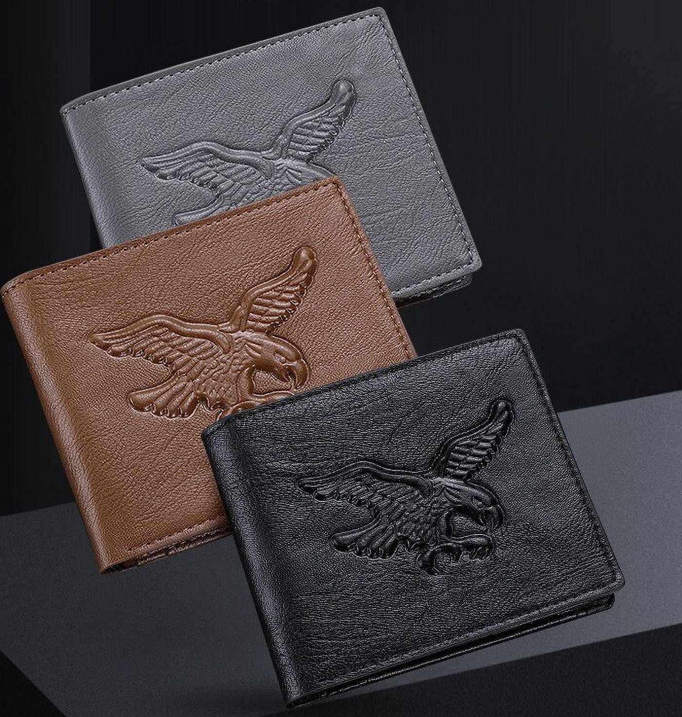 Syrios Gifts Bald Eagle Black Wallet - RFID Blocking, Credit Card ID ...