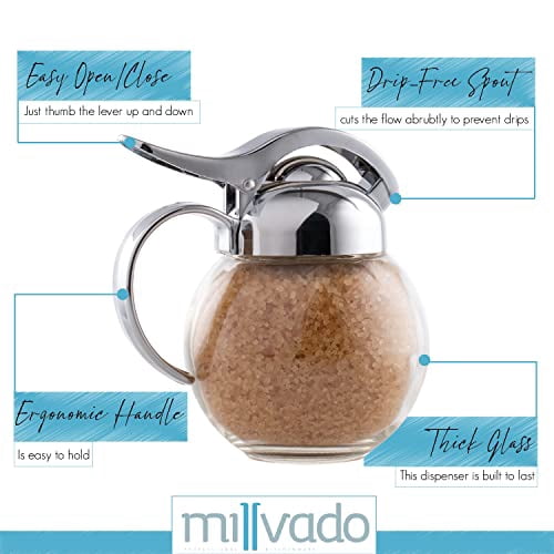 Syrup Dispenser, Restaurant Style Glass Honey or Maple Syrup Dispenser ...