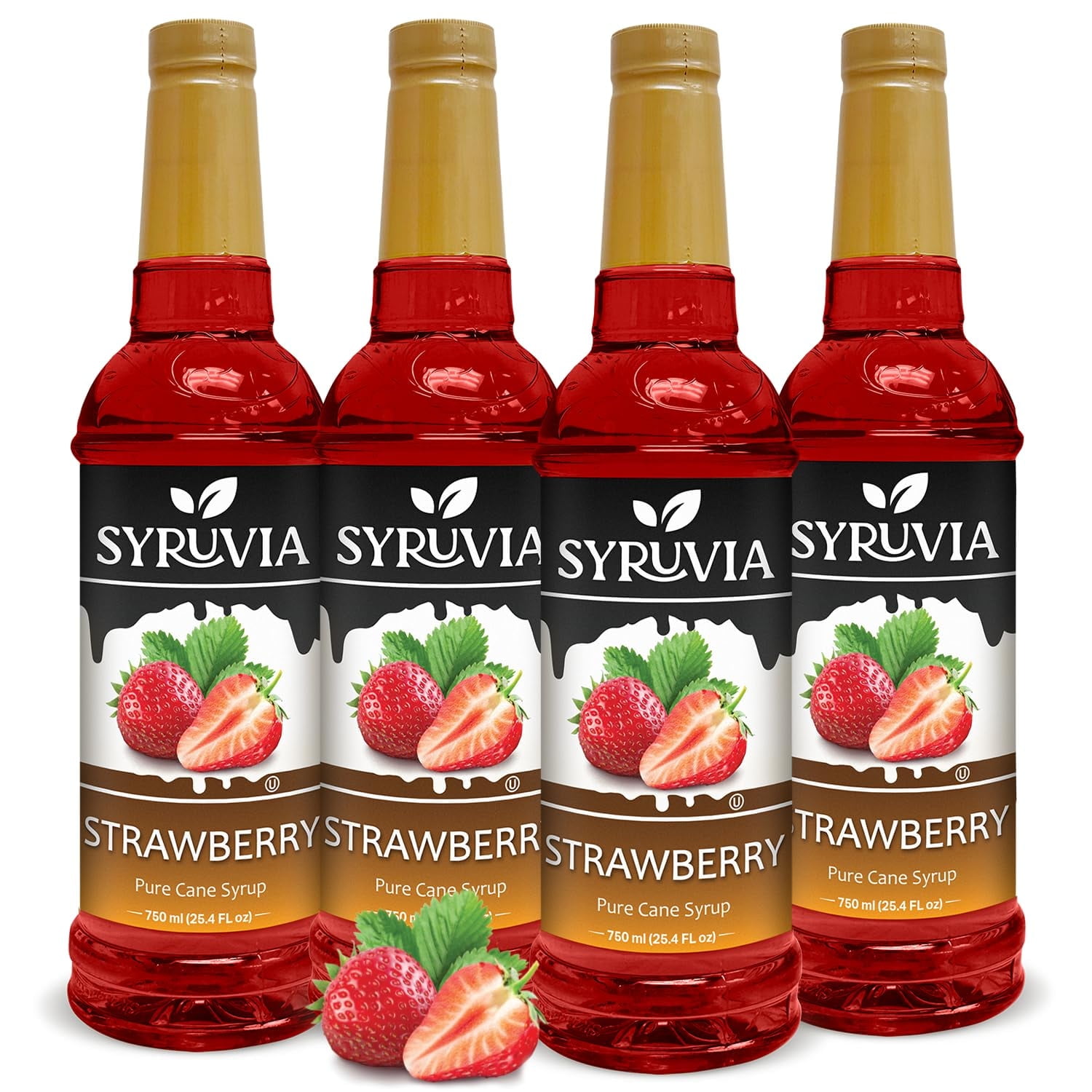 Syruvia 4 Pack Strawberry Pure Cane Cocktails Syrup - Walmart.com