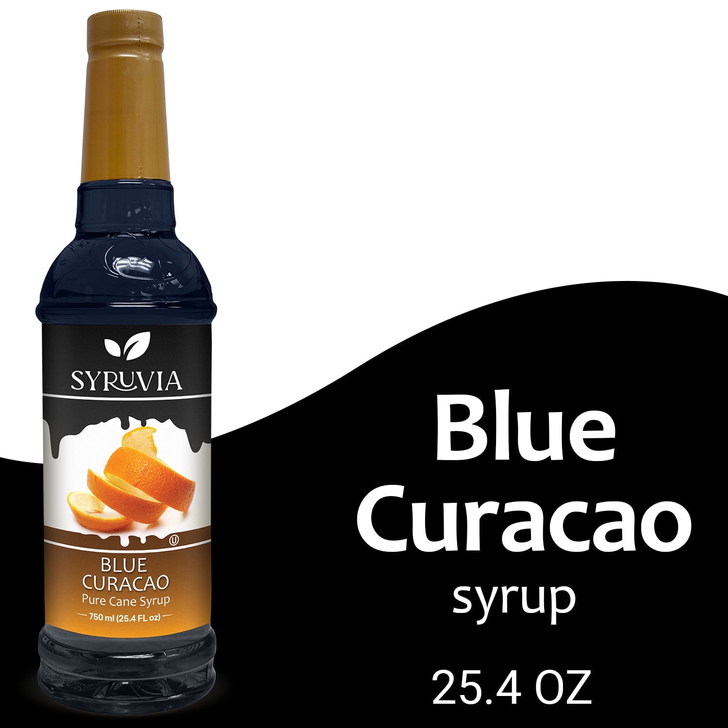 Syruvia Pure Cane Sugar Blue Curacao Coffee Flavoring Syrup, 25.4 fl Oz ...