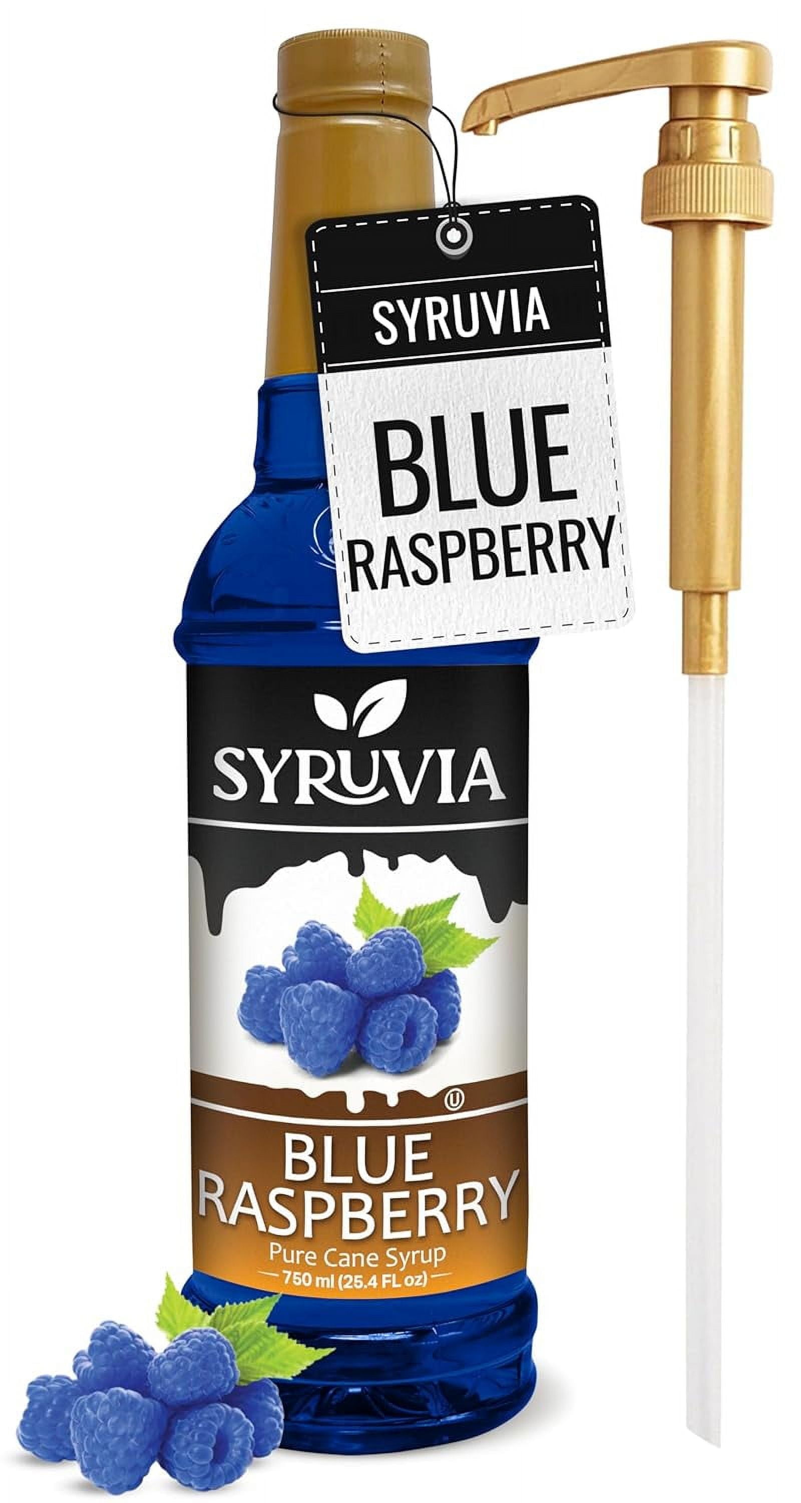 Syruvia Blue Raspberry Coffee Flavoring Syrup, 25.4 fl Oz, With Pump ...