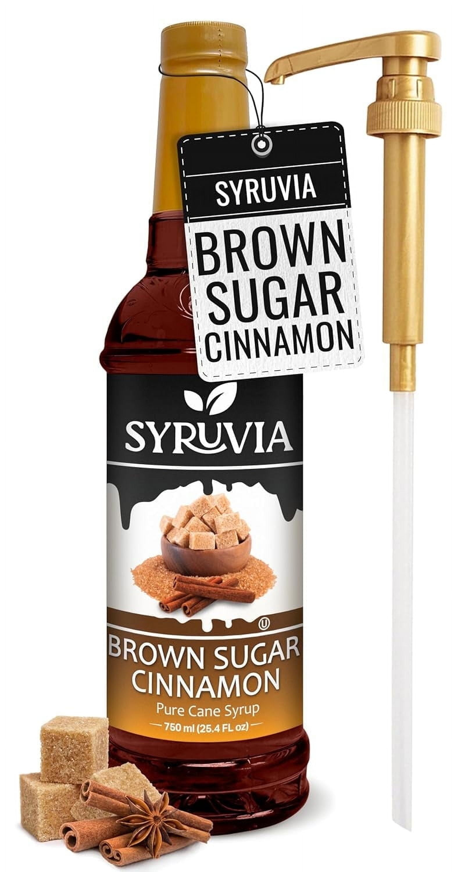 Syruvia Brown Sugar Cinnamon Pure Cane Syrup, 25.4 fl Oz With Pump ...