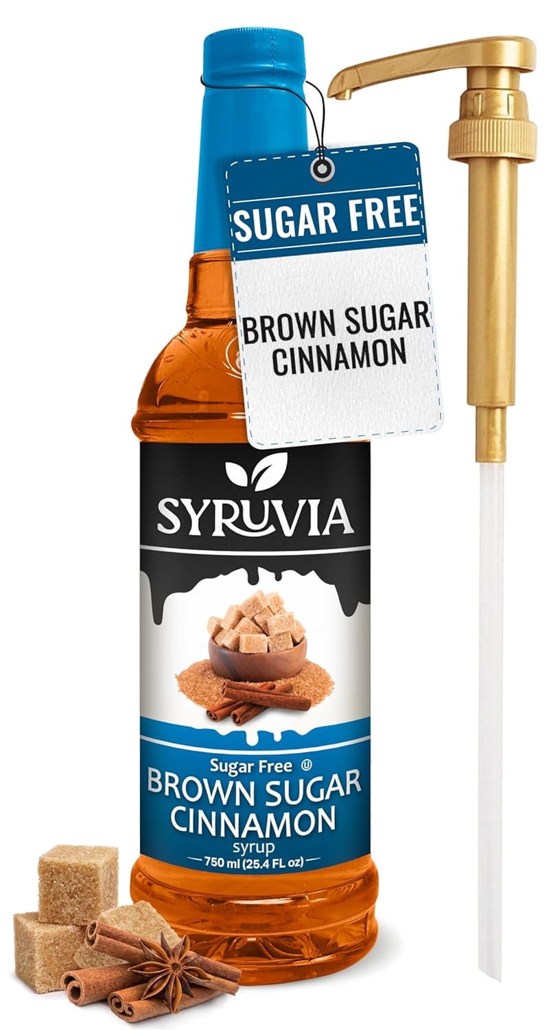Syruvia Brown Sugar Cinnamon Coffee Syrup, 25.4 fl oz, Sucralose ...