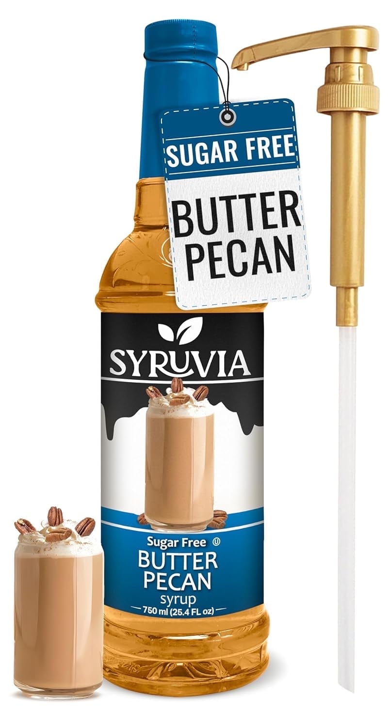 Syruvia Butter Pecan Sugar Free Coffee Syrup 25.4 Fl. Oz With Pump ...