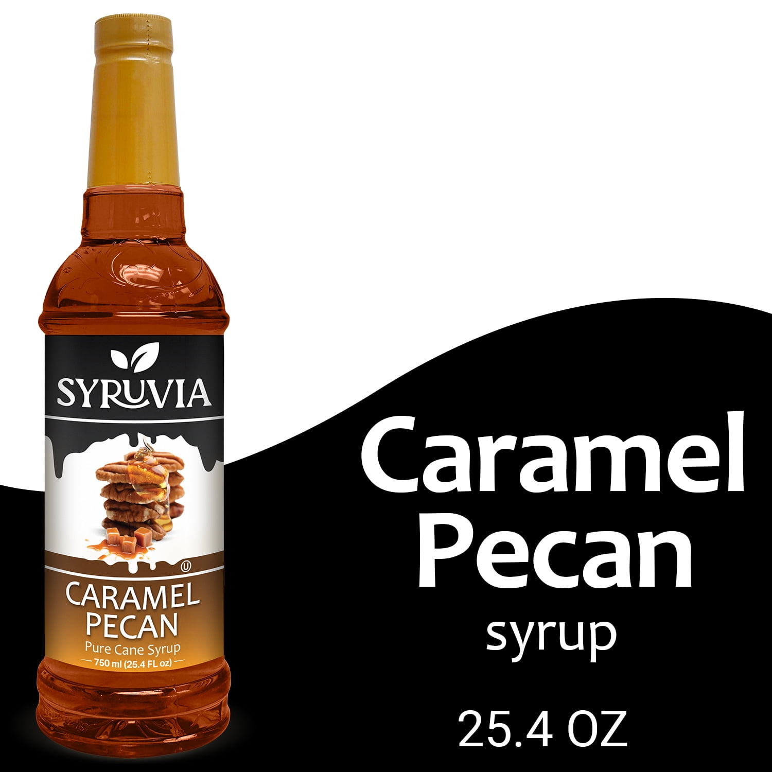 Syruvia Caramel Pecan Pure Cane Coffee Flavoring Syrup, 25.4 fl Oz ...